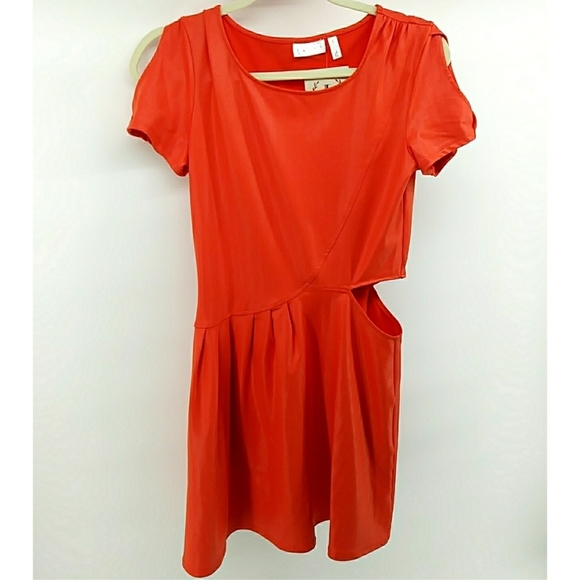 Leith | Dresses | Leith Orange Cut Out Dress S Beach Pool Party ...